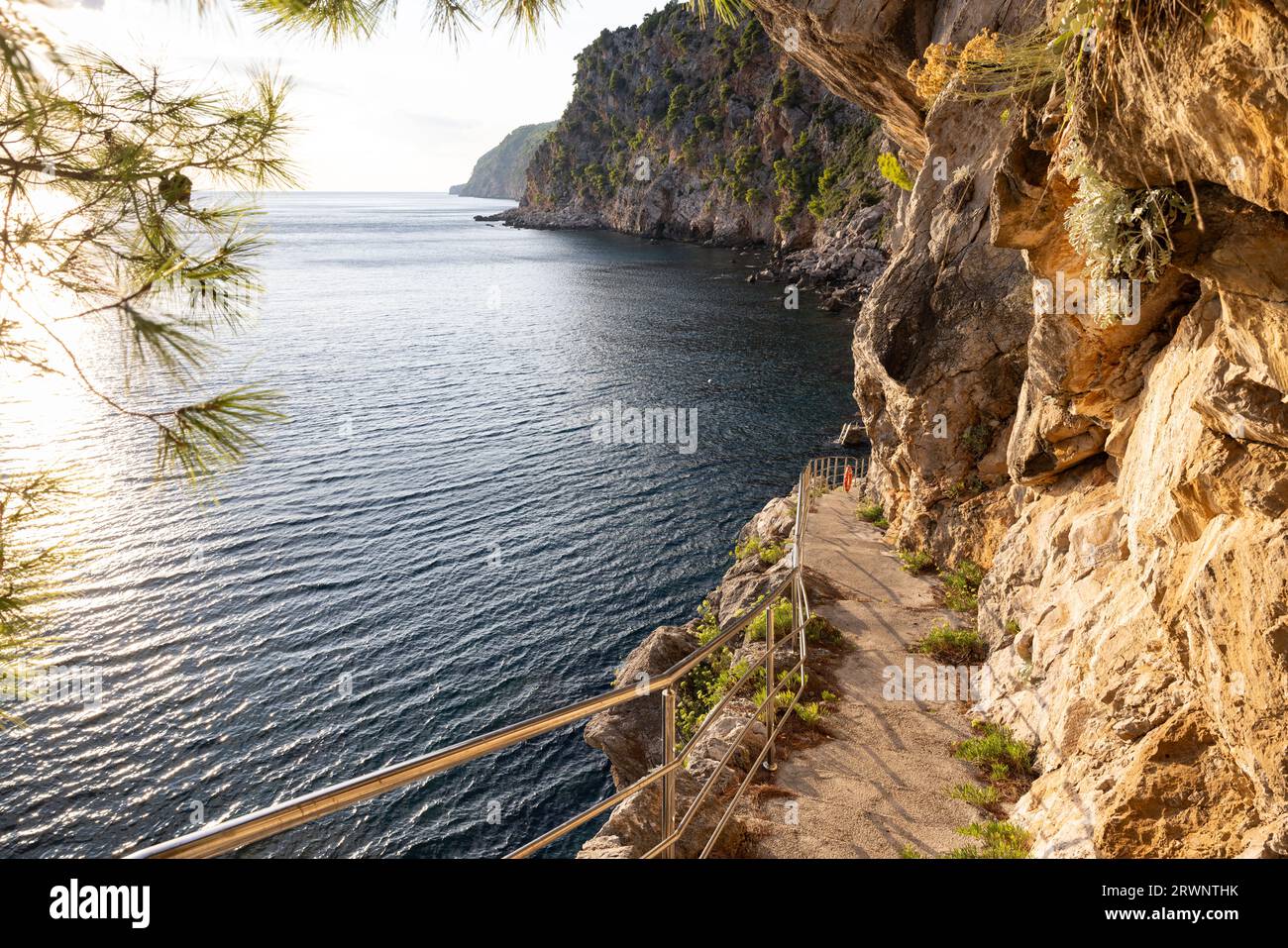 Footpath down to the beach at the cliffs in the Dalmatian village ...