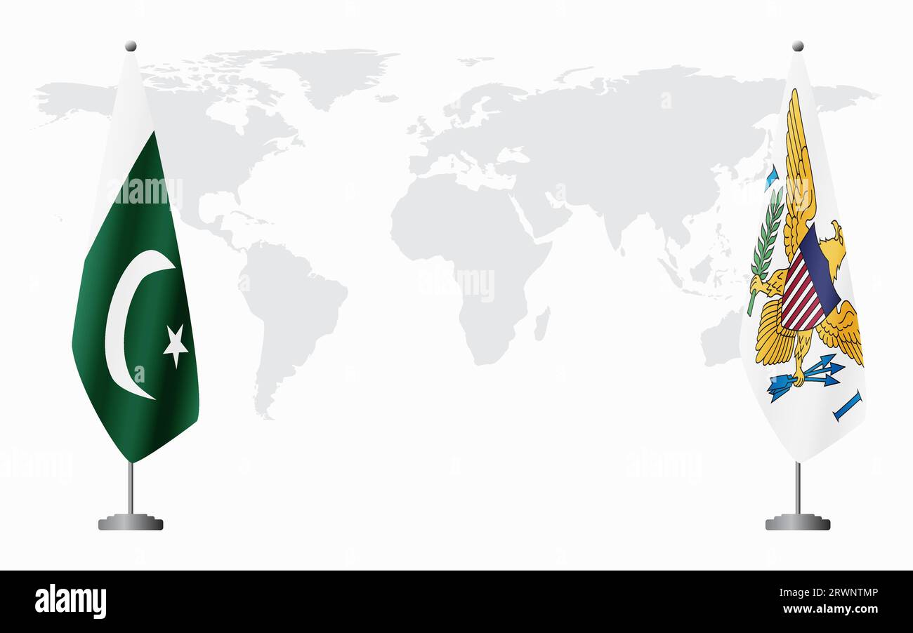 Pakistan and United States Virgin Islands flags for official meeting ...