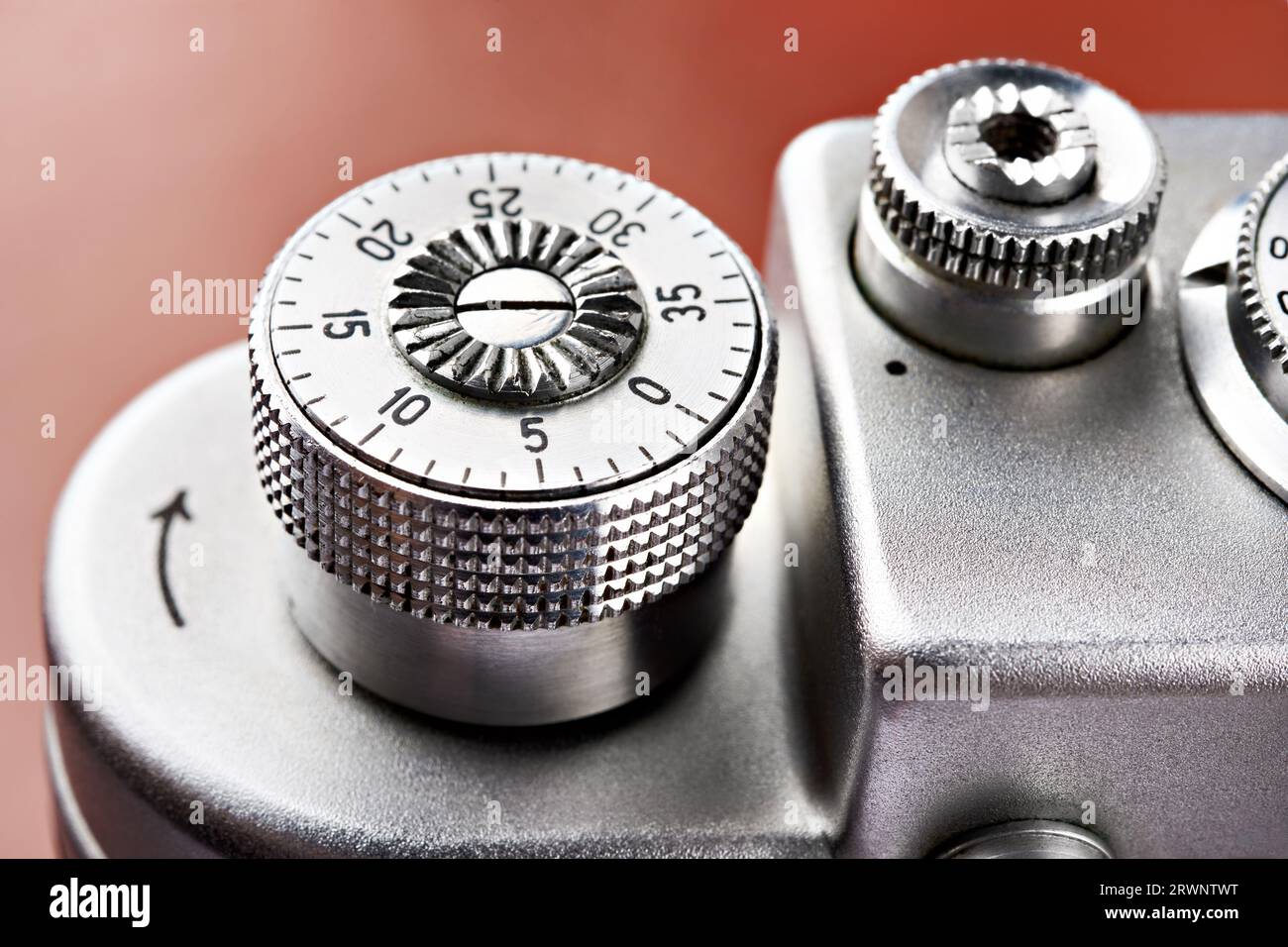 Frame counter on mechanical dial of camera shutter cocking Stock Photo ...