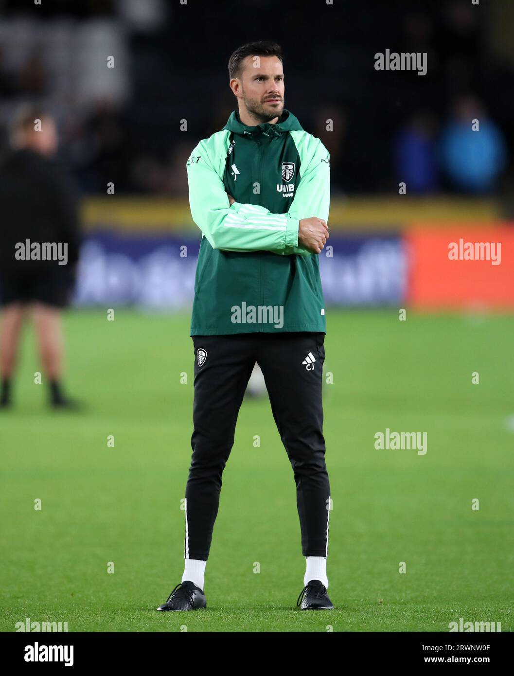 Leeds United first-team coach Christopher John ahead of the Sky Bet Championship match at the ...