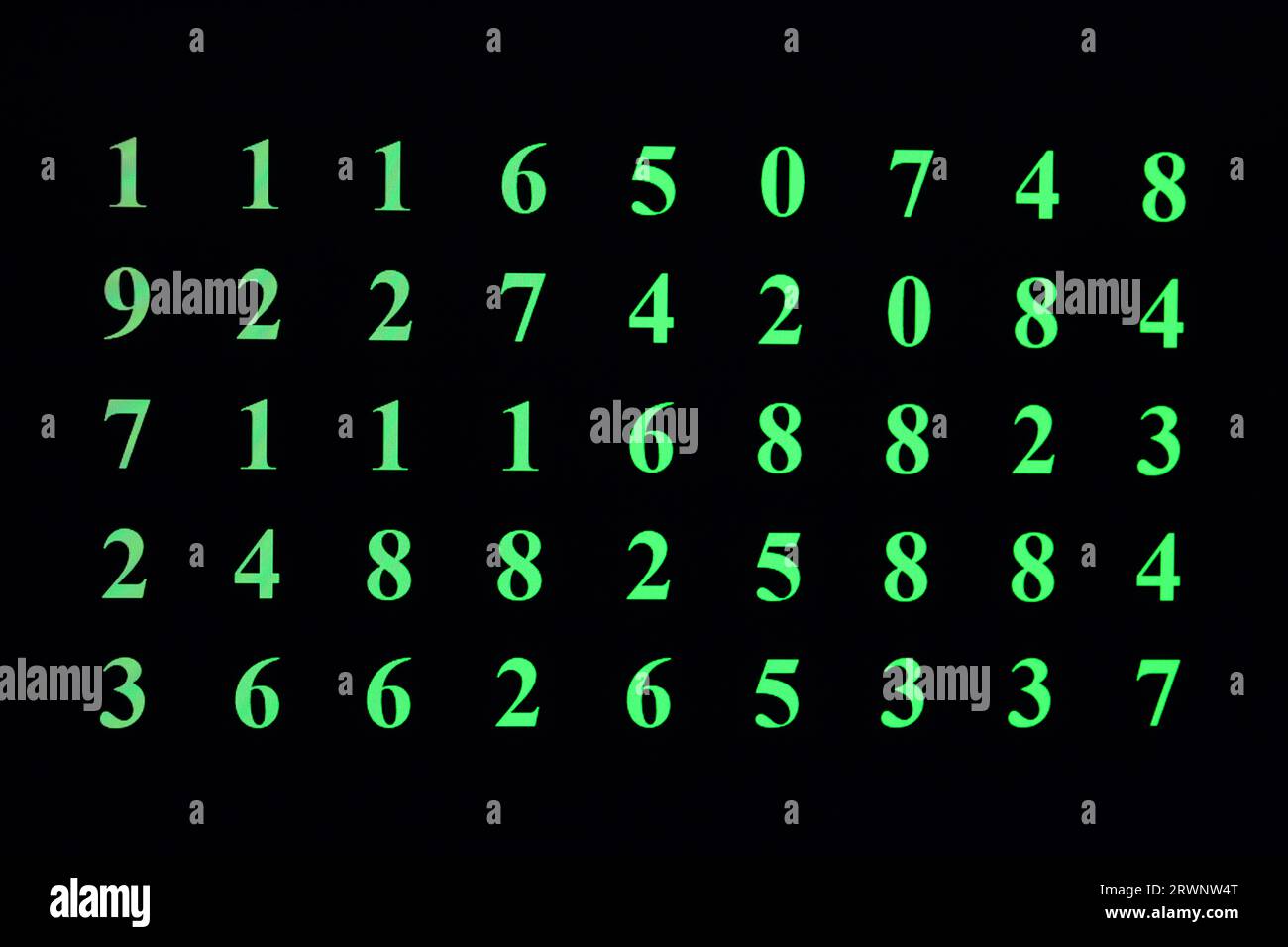 Random numbers on green screen hi-res stock photography and images - Alamy