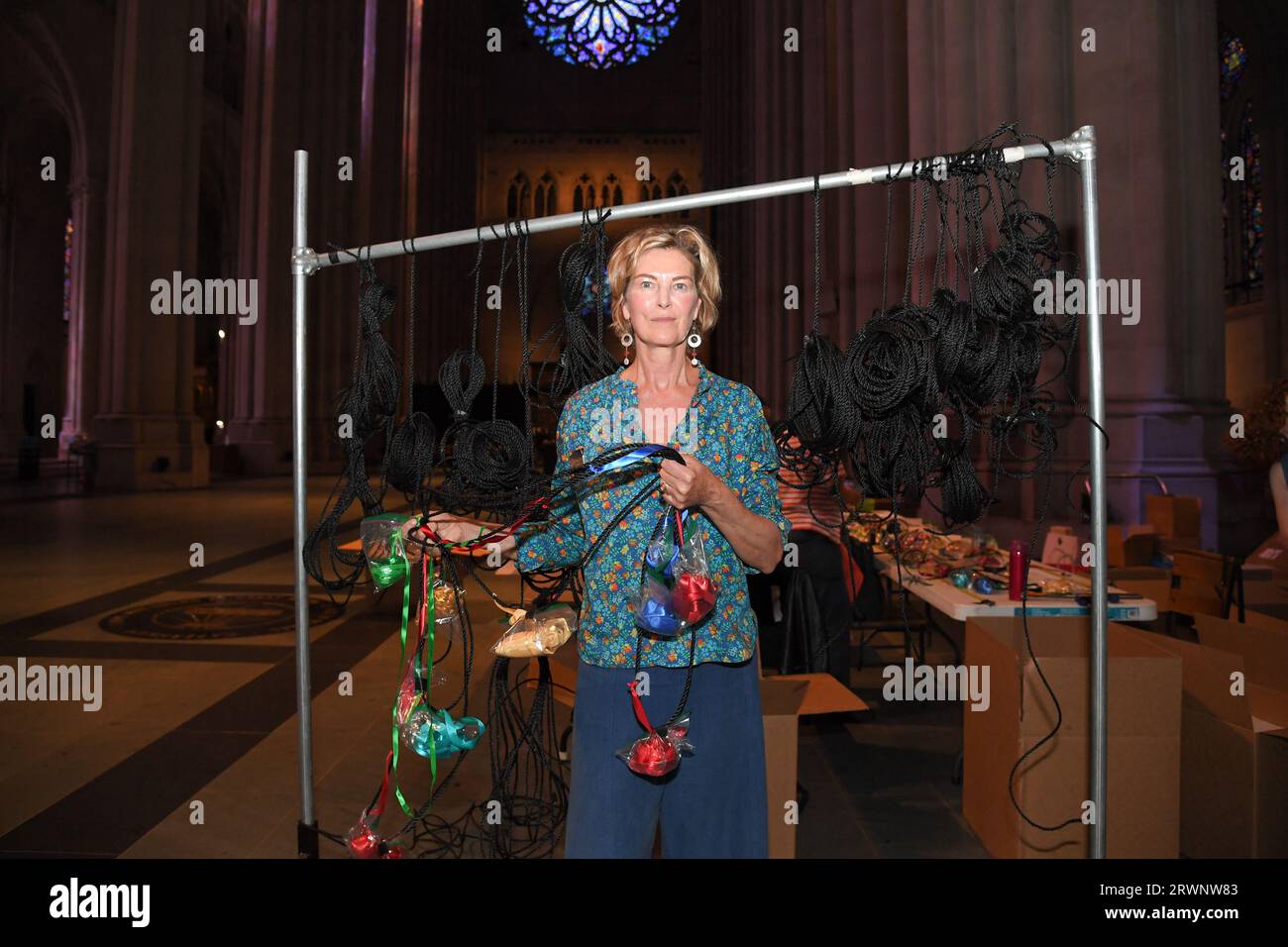 New York, USA. 20th Sep, 2023. Anne Patterson oversees preparation for ...