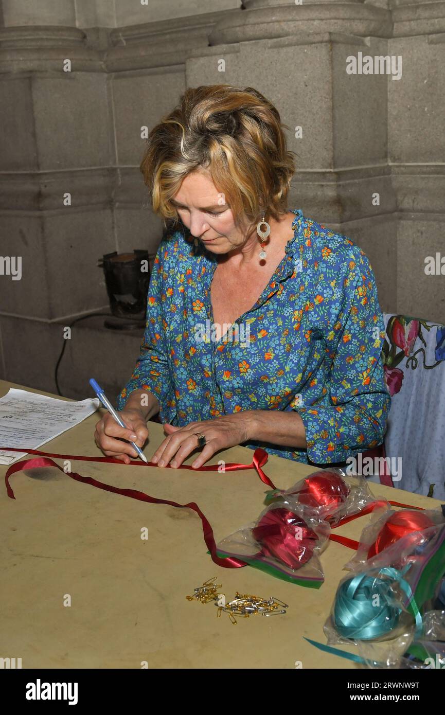 New York, USA. 20th Sep, 2023. Prayers written-in by the community are ...