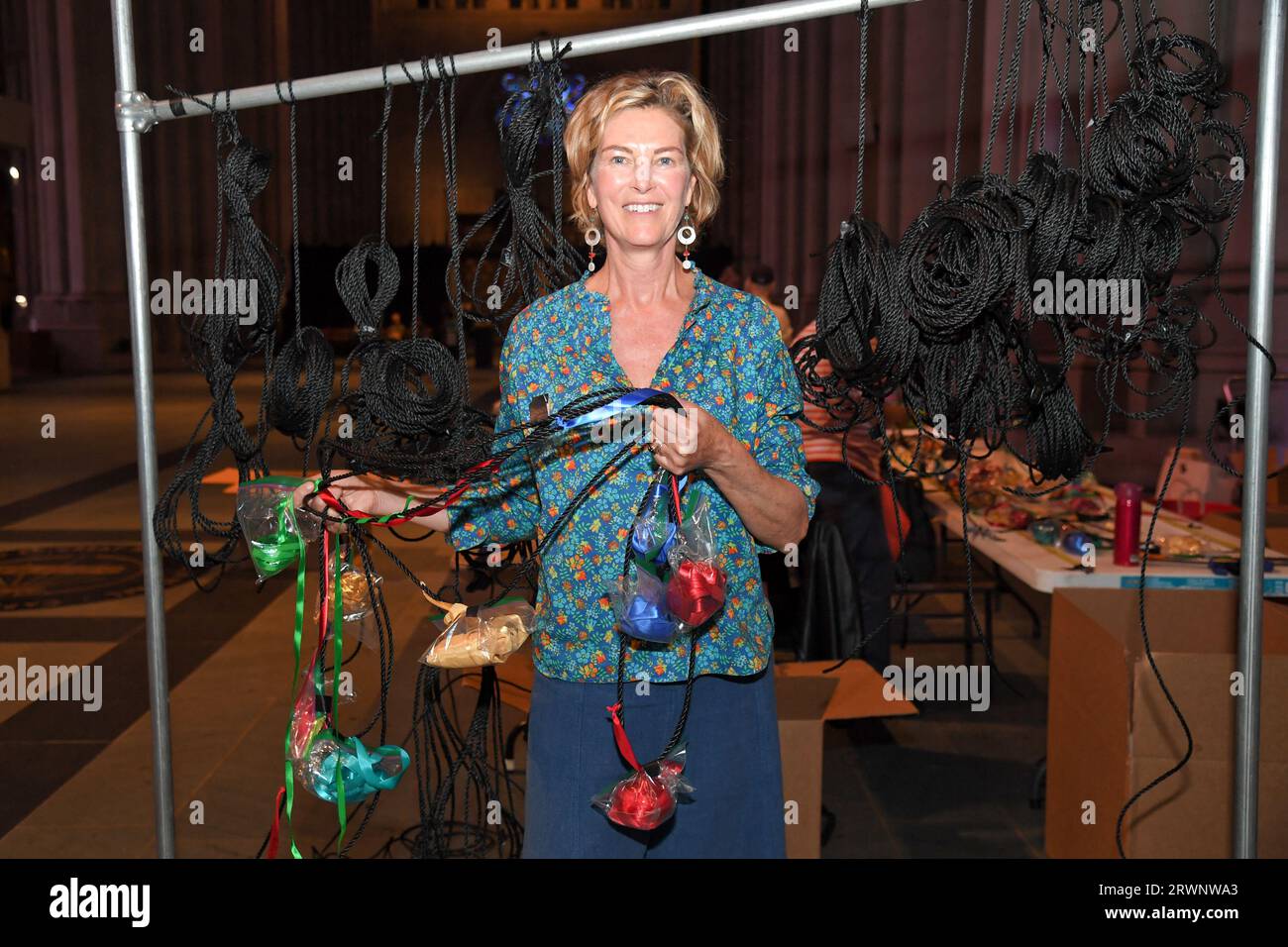 New York, USA. 20th Sep, 2023. Anne Patterson oversees preparation for ...