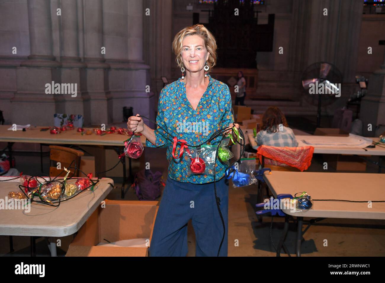 New York, USA. 20th Sep, 2023. Anne Patterson oversees preparation for ...