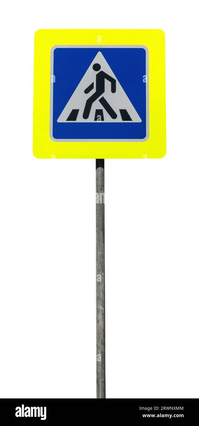 Road sign pedestrian road on a white background. Sign for pedestrians ...