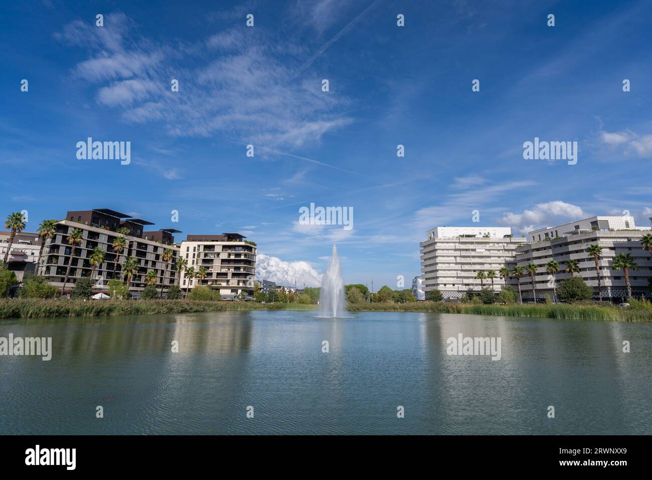 Montpellier, France - 09 18 2023 : Landscape view of Bassin Jacques ...