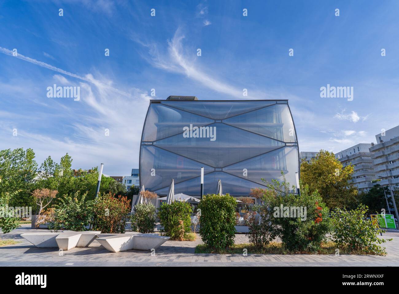 Montpellier, France - 09 18 2023 : Cityscape view of Le Nuage ...