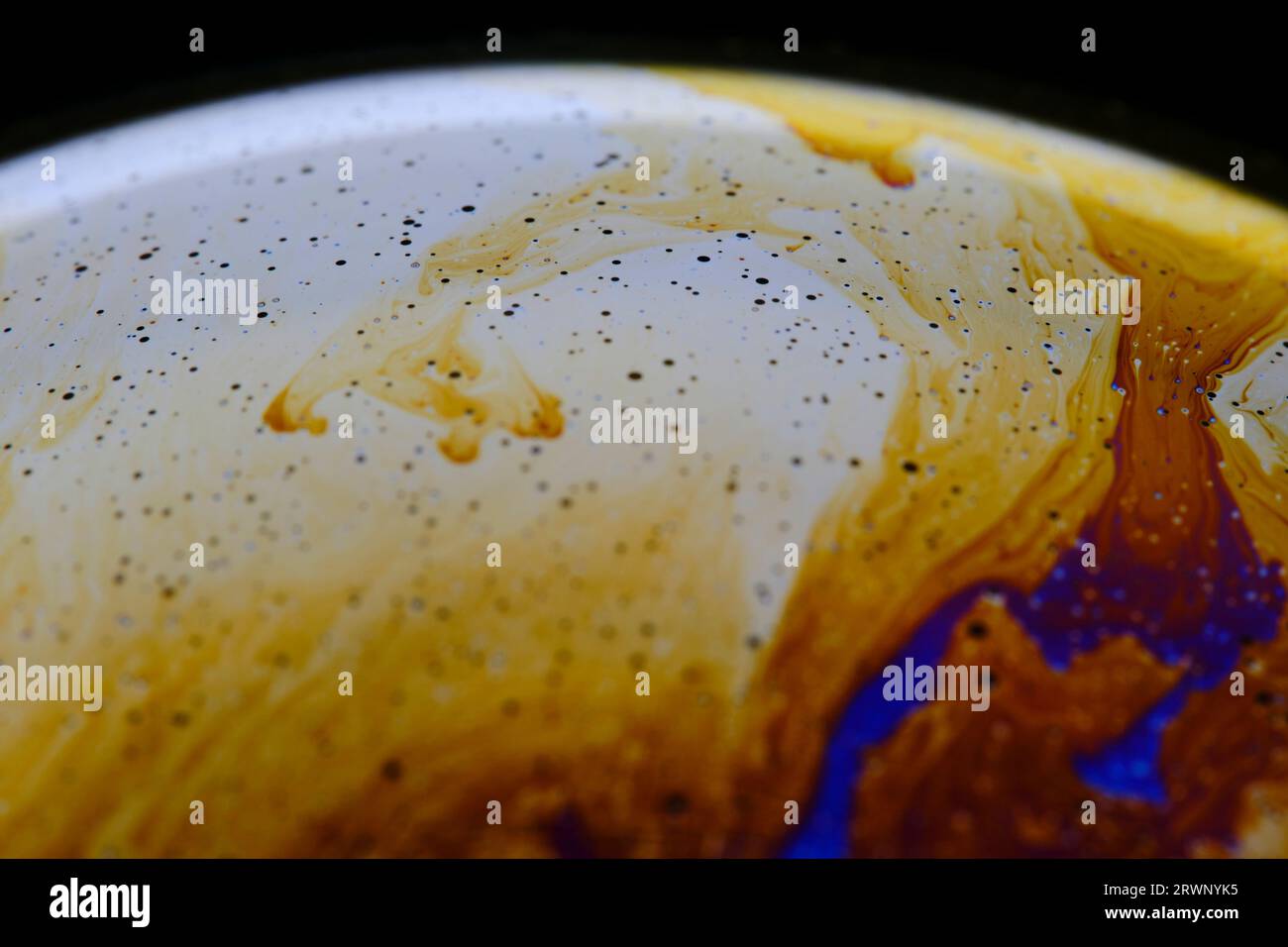 Closeup view soap bubble similar colorful, fantastic planet Stock Photo ...