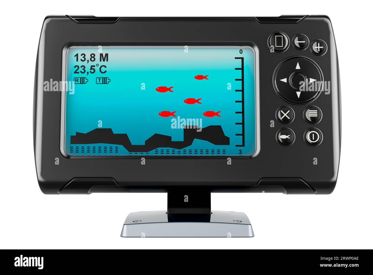 Fish finder, Portable Fish Scanner with LCD Screen. 3D rendering ...