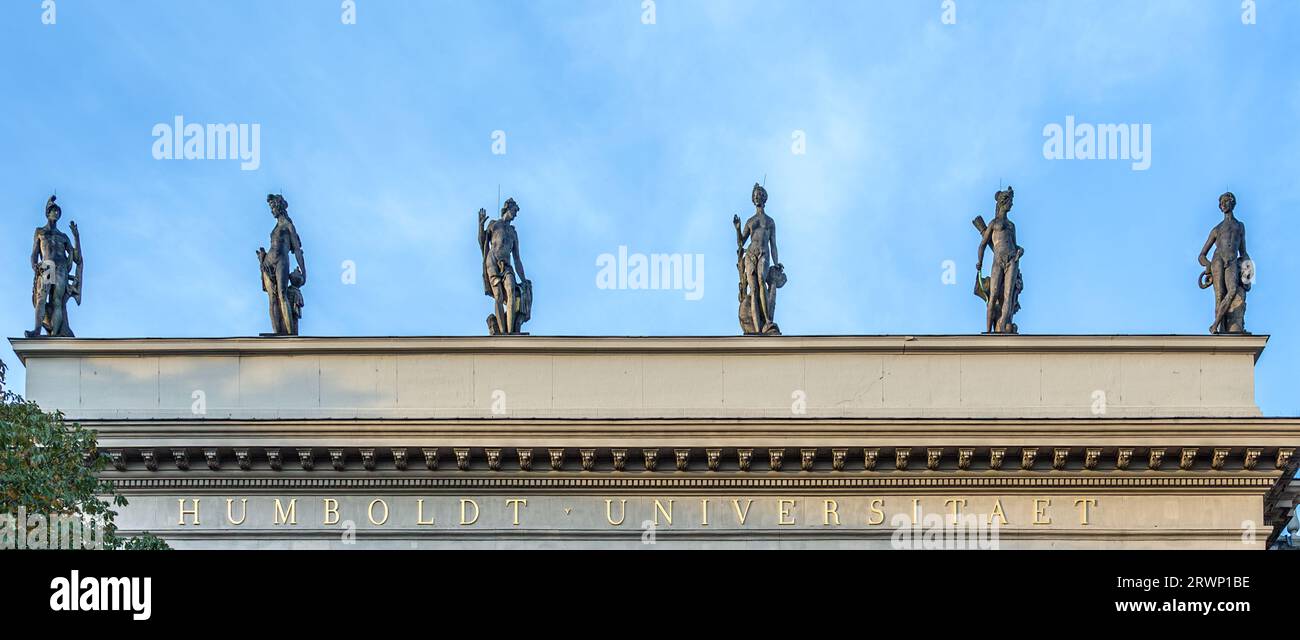 BERLIN, GERMANY - OCT 27, 2014: statue and facade of Humboldt ...