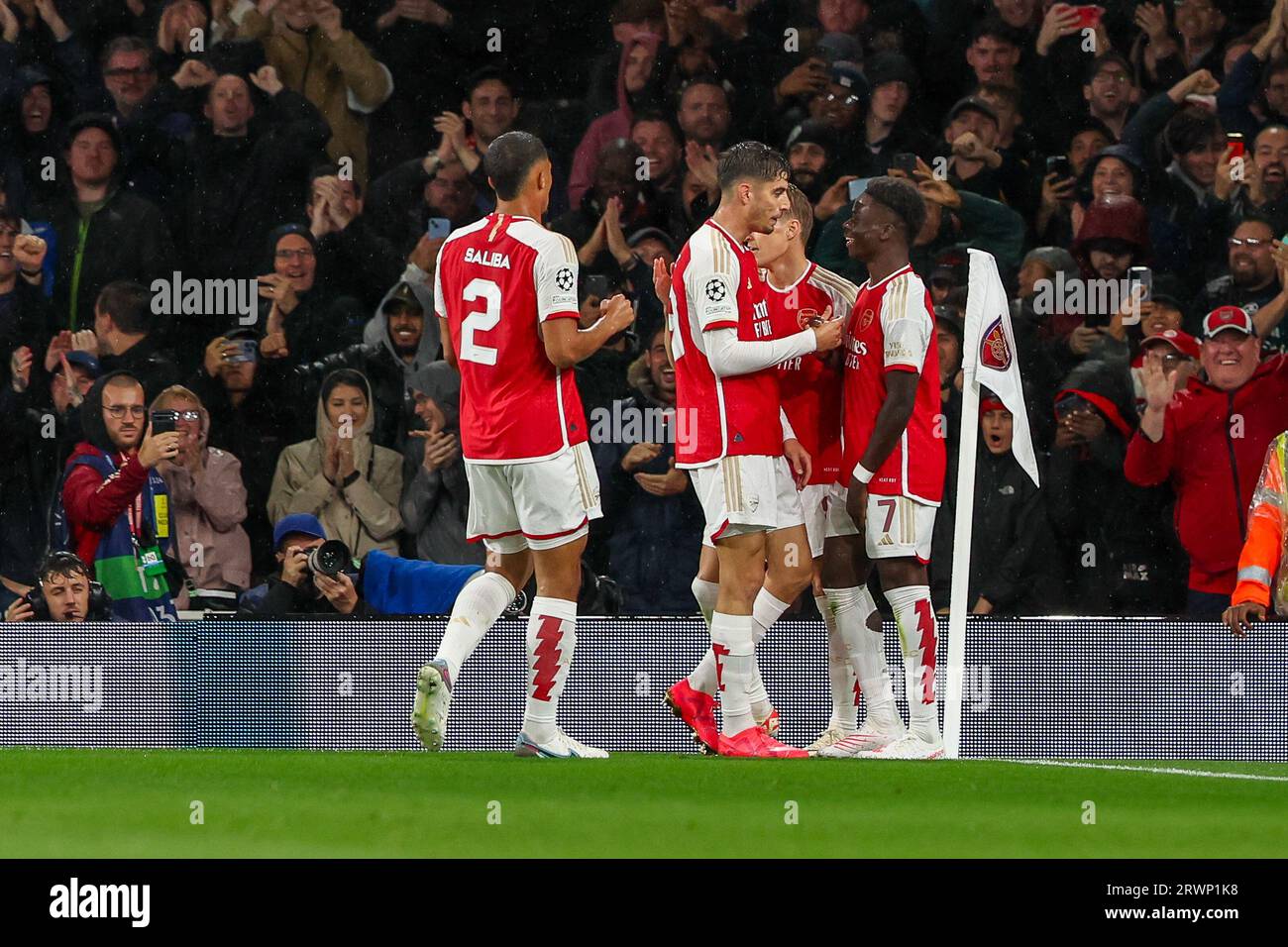 London, UK. 20th Sep, 2023. LONDON, UNITED KINGDOM - SEPTEMBER 20: William Saliba of Arsenal ...