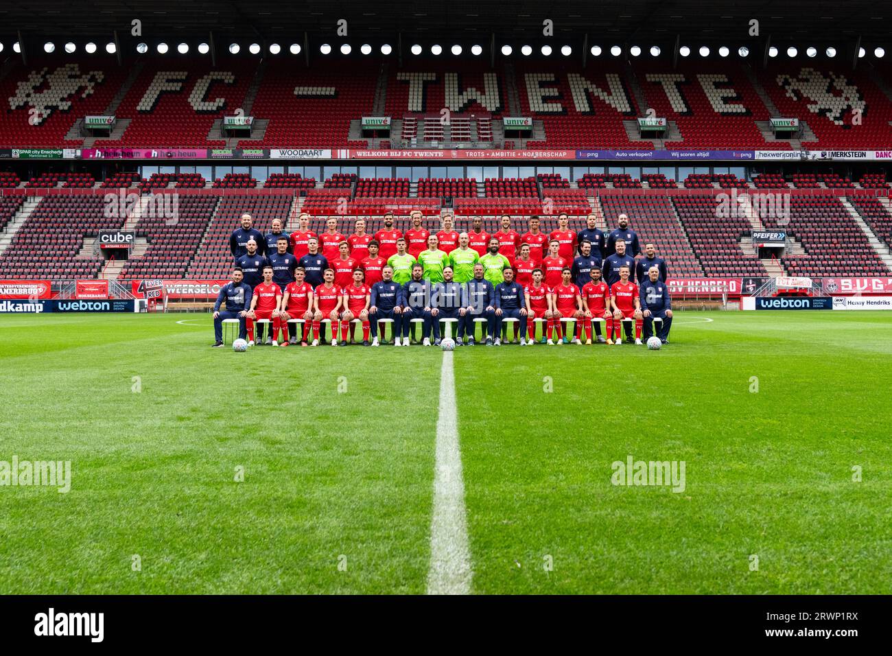 ENSCHEDE, NETHERLANDS - SEPTEMBER 19: The FC Twente squad pose for a ...
