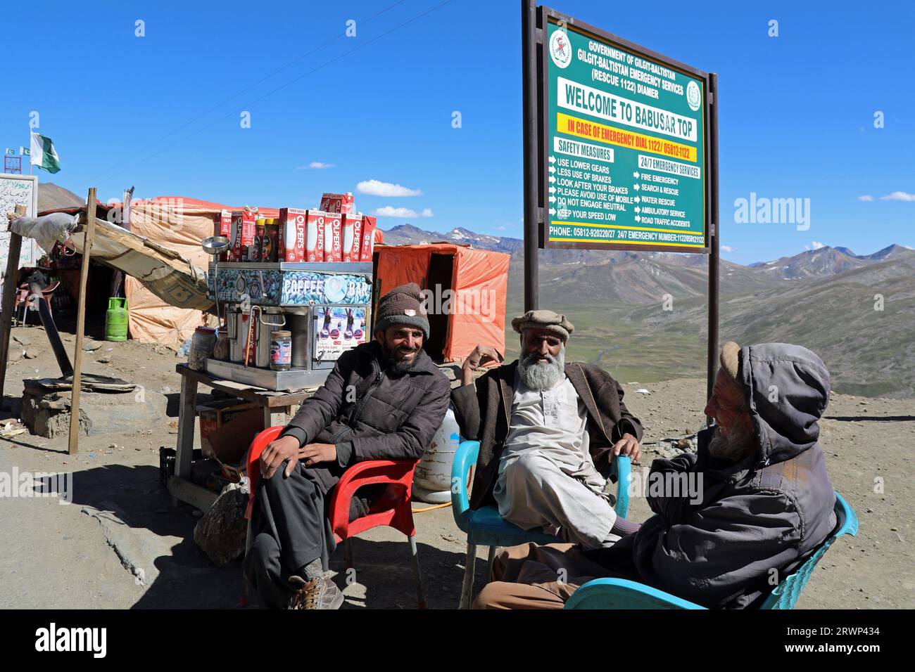 Roadside coffee stall at remote Babusar Top in northern Pakistan Stock ...