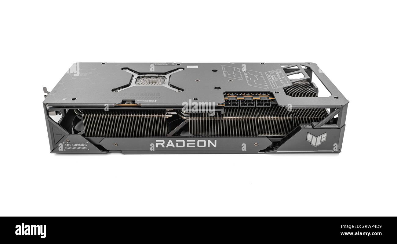 ASUS TUF Gaming Radeon RX 7900 XT video card, studio photo Stock Photo ...
