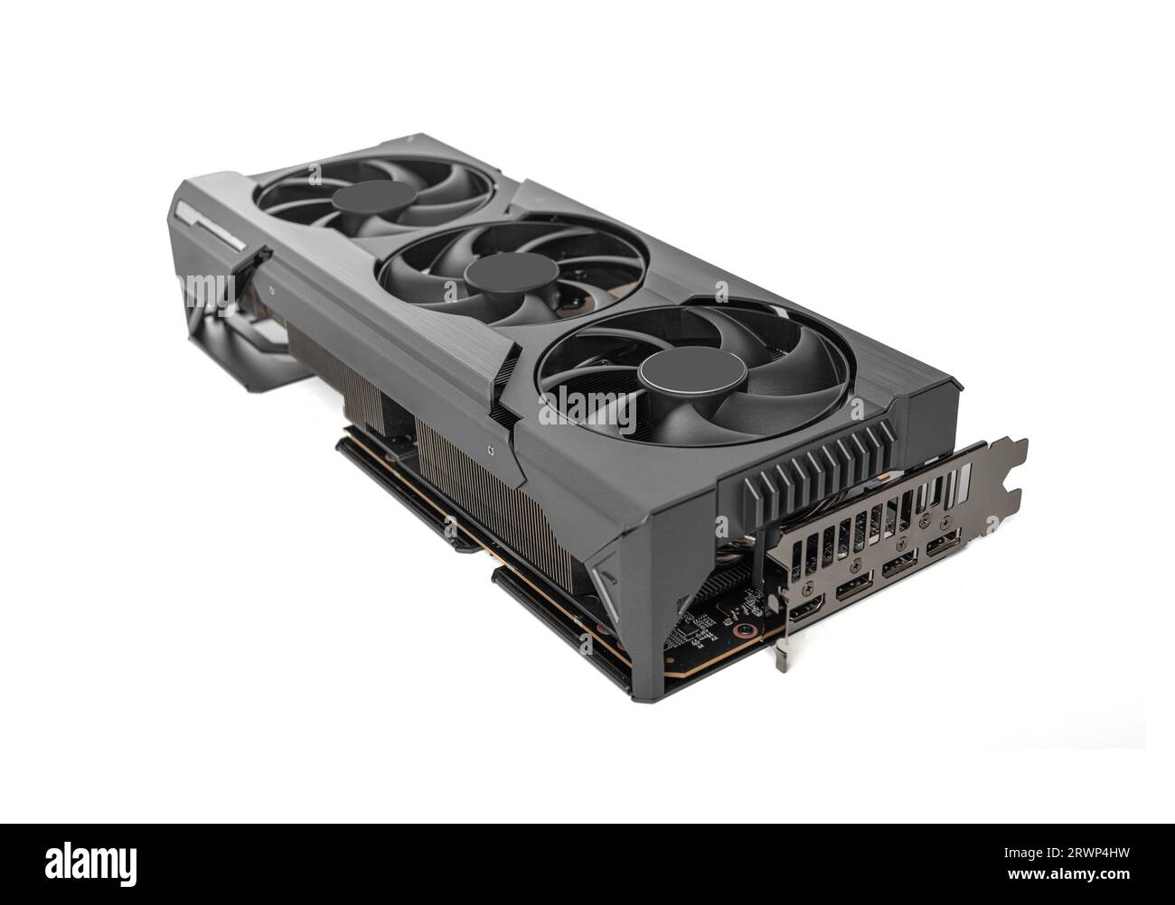 Powerful modern video card on a white background Stock Photo - Alamy