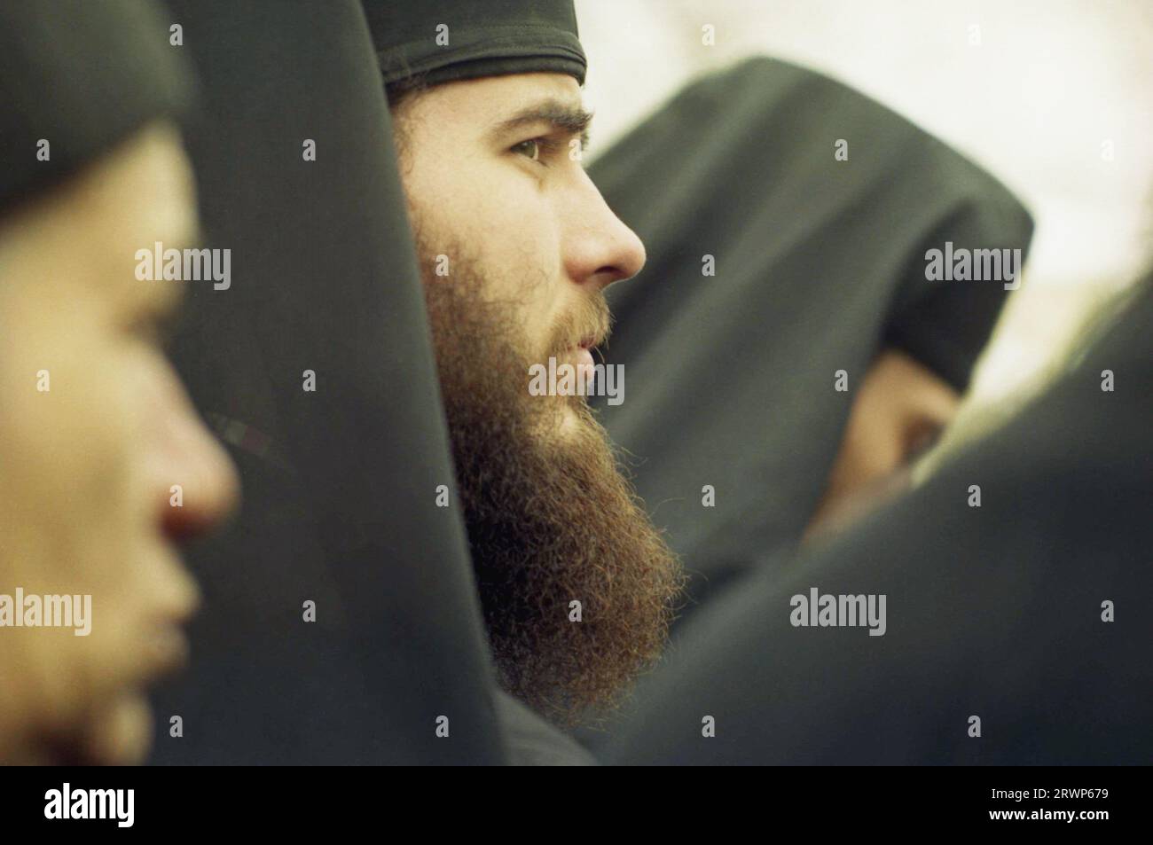 Caldarusani Monastery, Ilfov County, Romania, 2002. Portrait of a monk ...