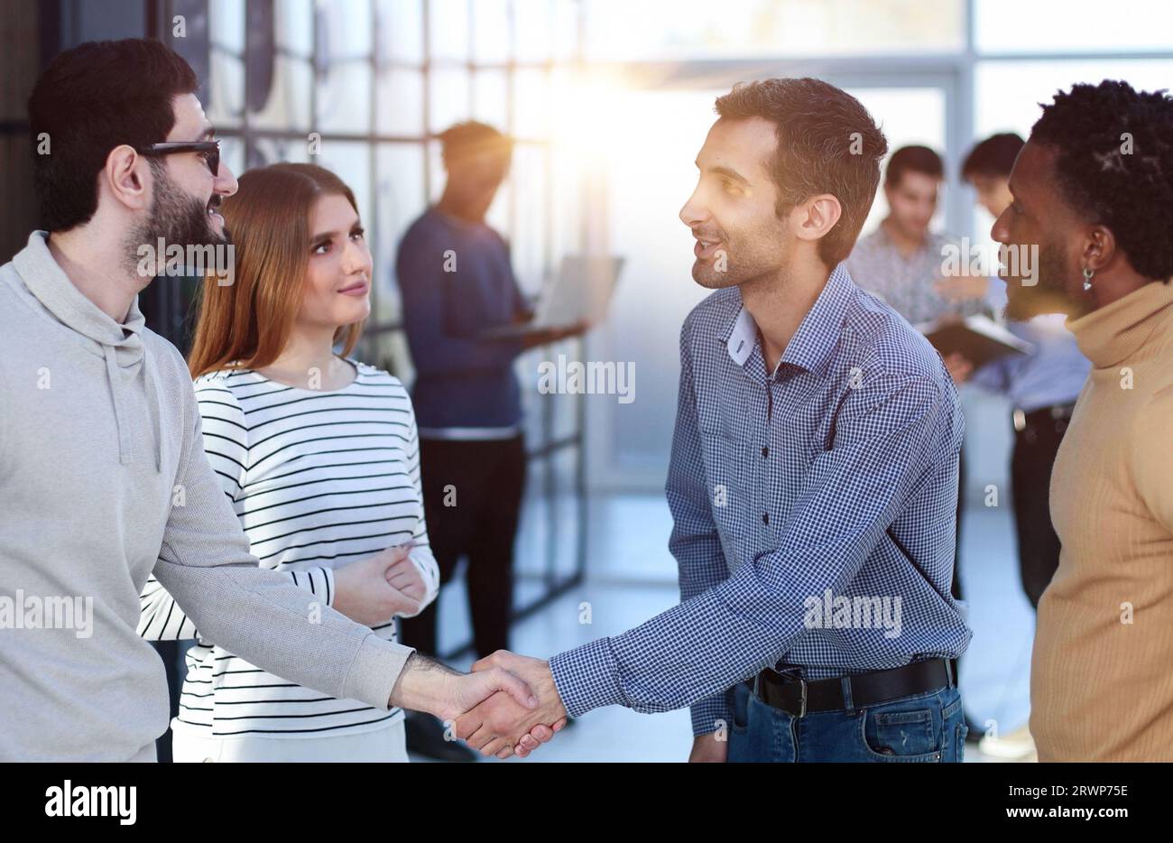 Group of architects having project meeting in design studio conference ...