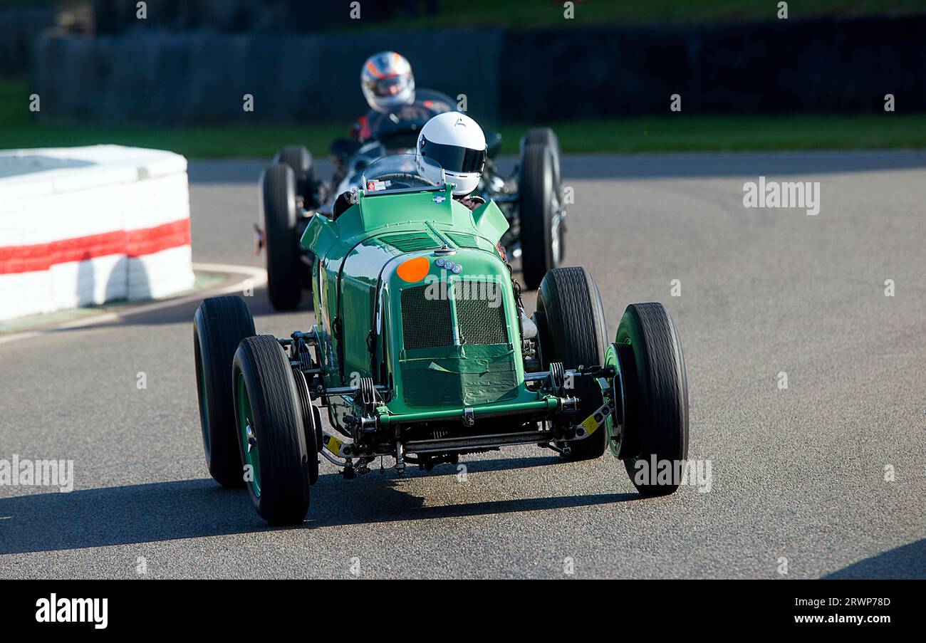 1930s ERA competing in The Goodwood Trophy race at The Goodwood Revival ...