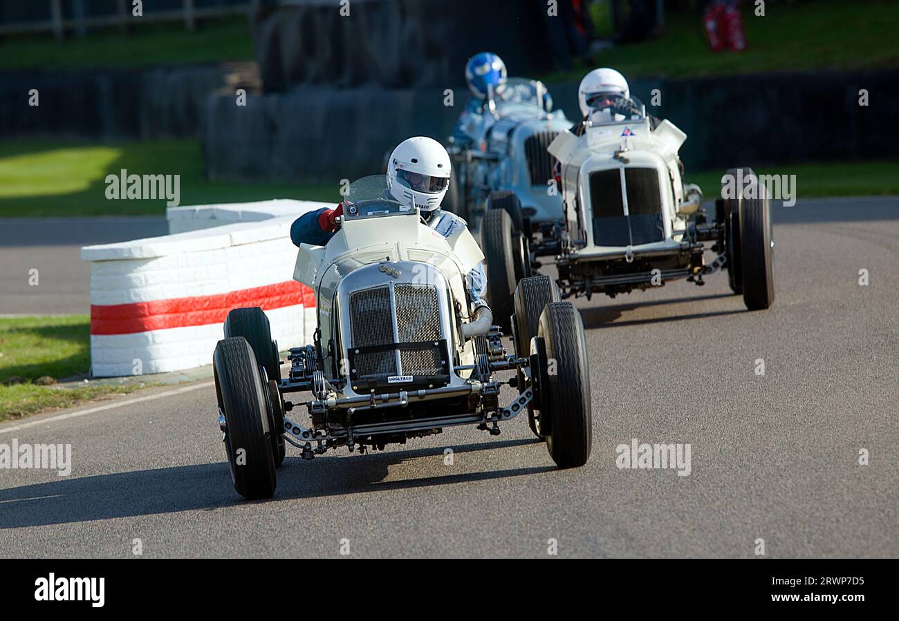 1930s ERA competing in The Goodwood Trophy race at The Goodwood Revival ...