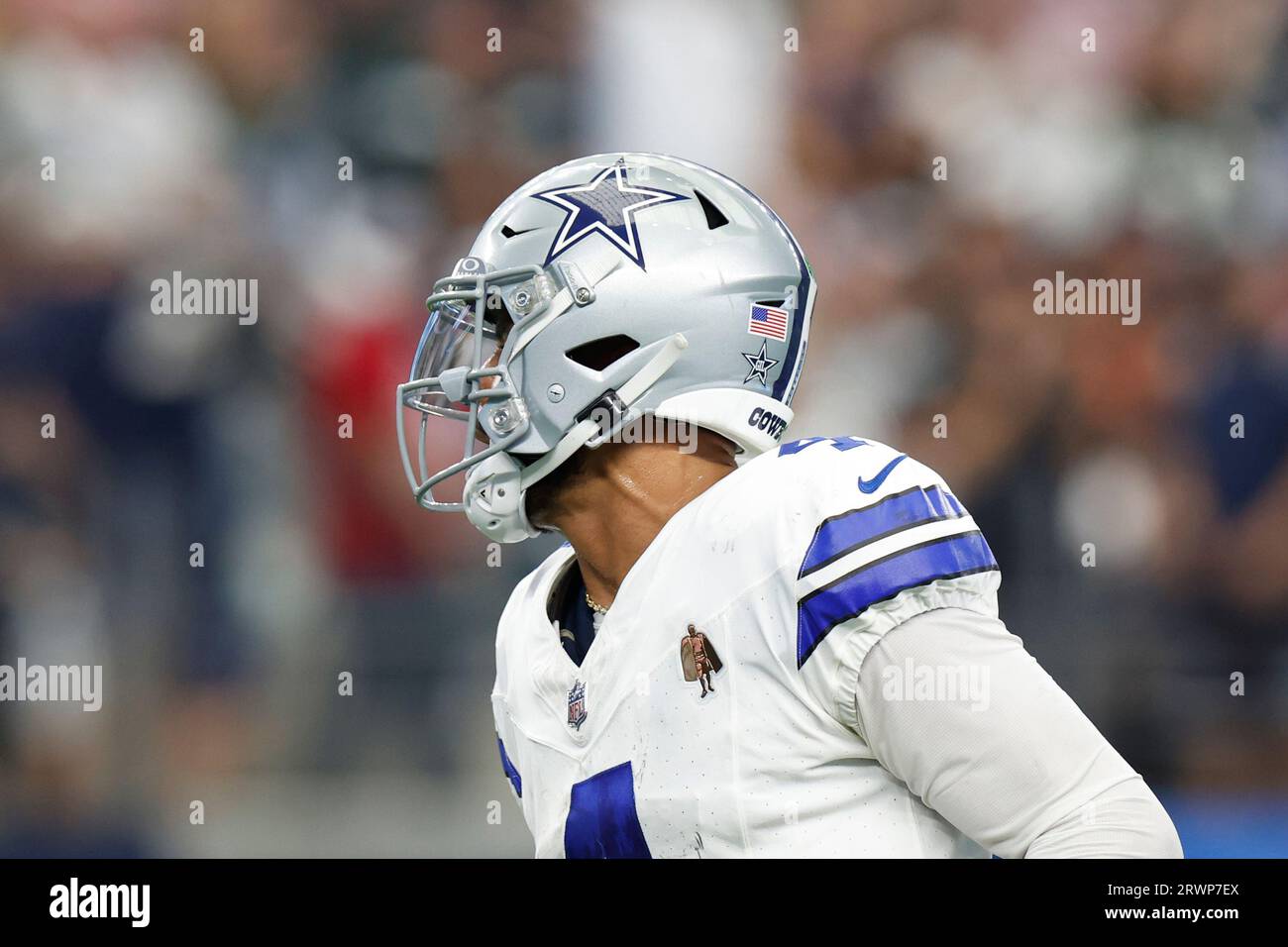 Dallas Cowboys quarterback Dak Prescott (4) with the Gil Brandt star ...