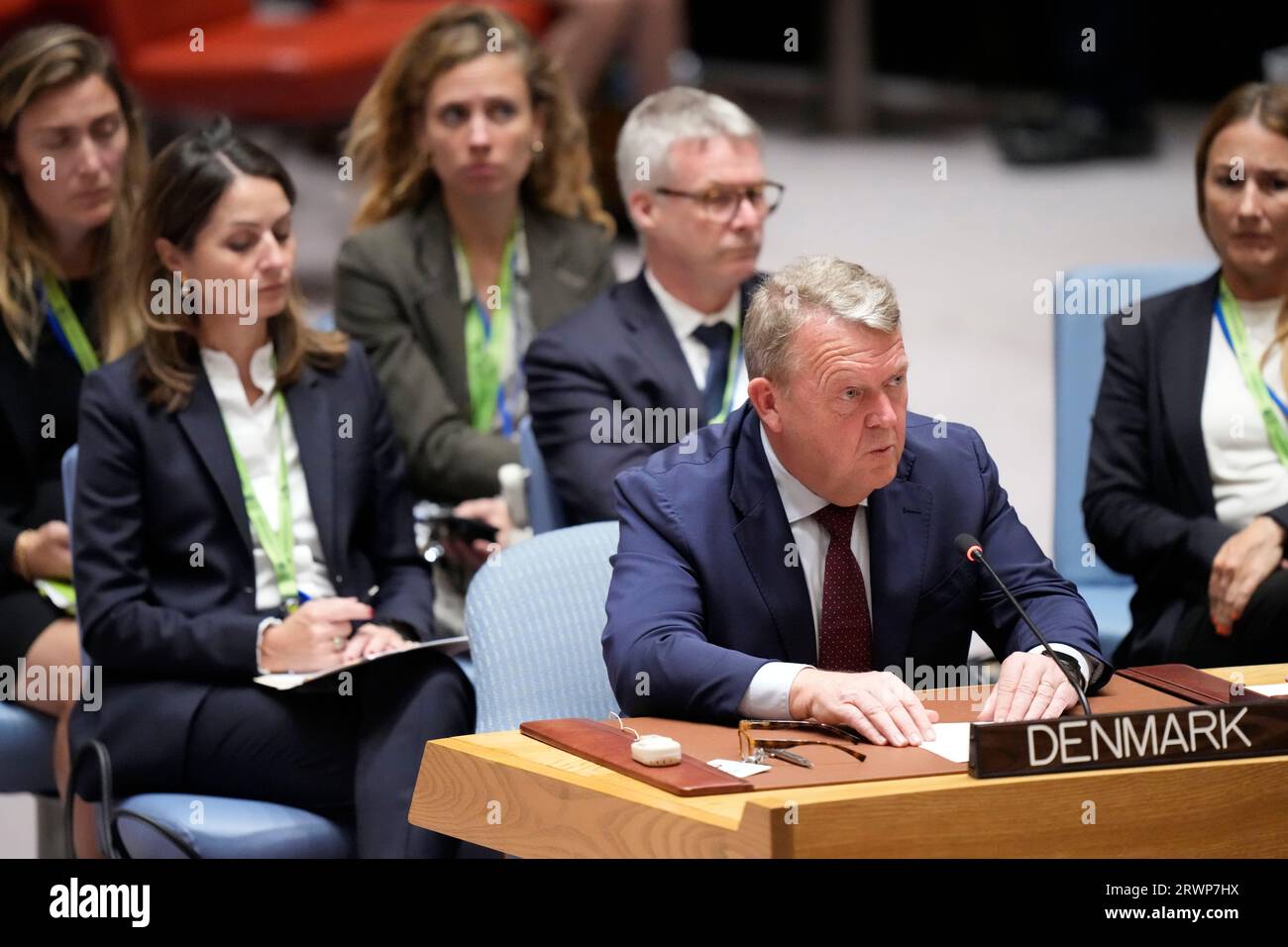 Danish Foreign Minister Lars Lokke Rasmussen speaks during a high level ...