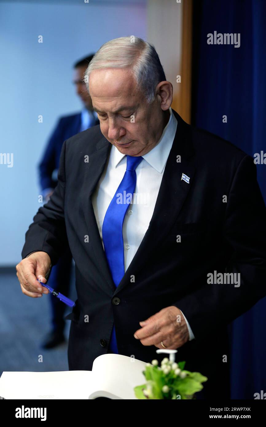 New York, New York, USA. 20th Sep, 2023. Benjamin Netanyahu, Prime ...