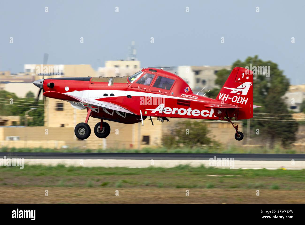 Aerotech Australasia Air Tractor AT-802 (Reg.: VH-ODH) transiting through Malta in a group of 4 ...