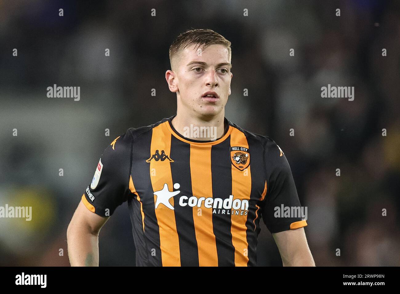 Liam Delap #20 of Hull City during the Sky Bet Championship match Hull ...