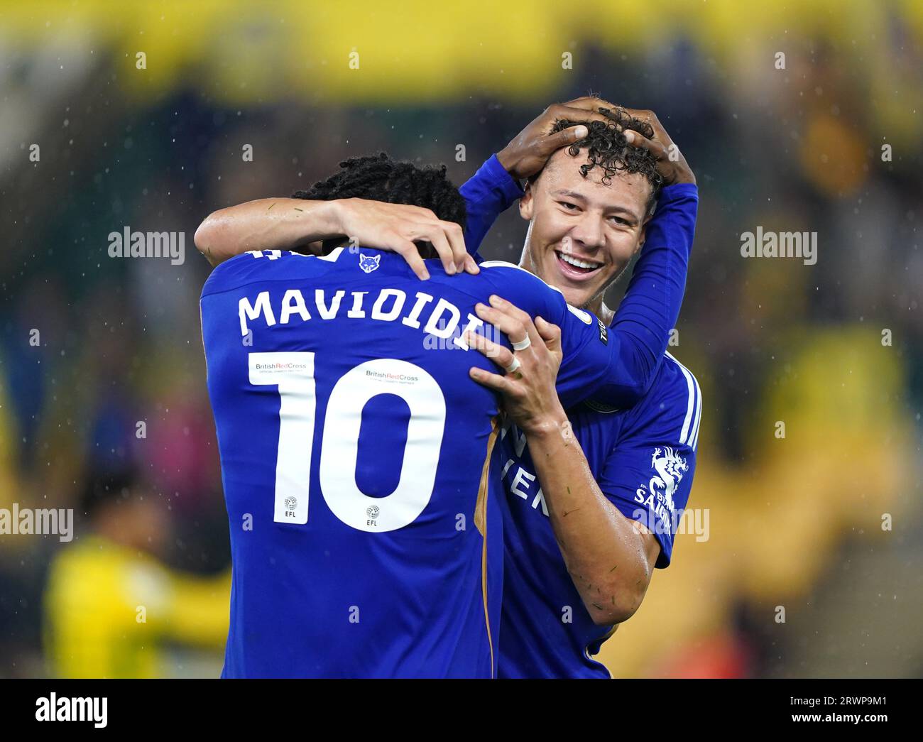 Leicester City's Stephy Mavididi congratulates Kasey McAteer following ...