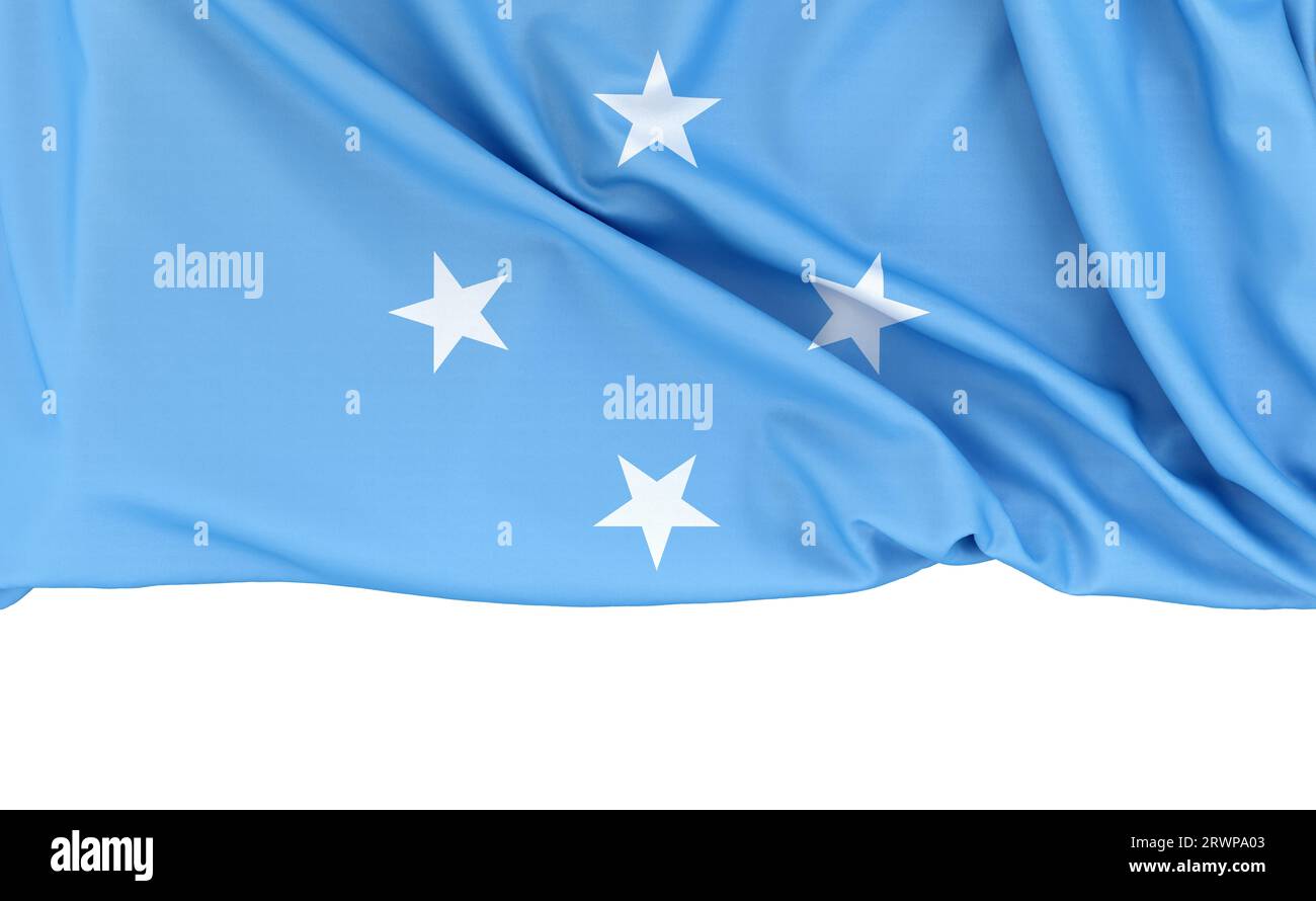 Flag of Federated States of Micronesia isolated on white background ...