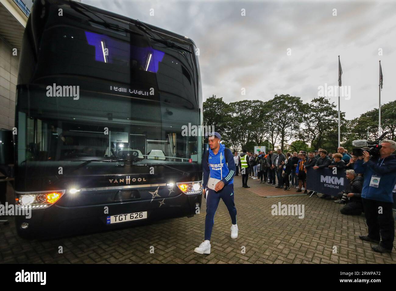 Georgina Rutter #24 of Leeds United arrives at The MKM Stadium ahead of ...
