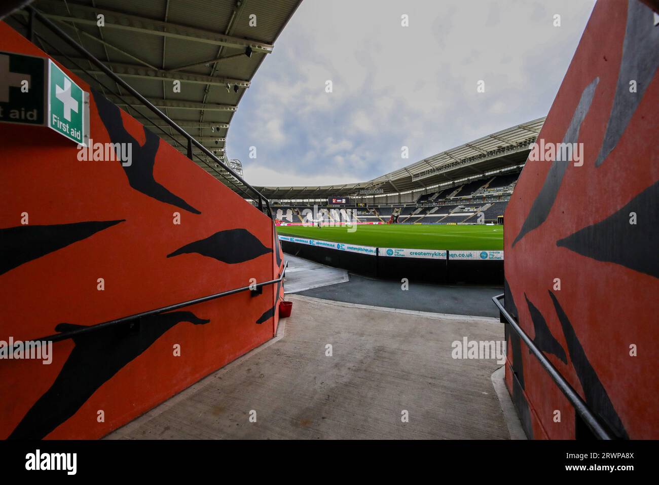 A general view inside The MKM Stadium ahead of the Sky Bet Championship ...