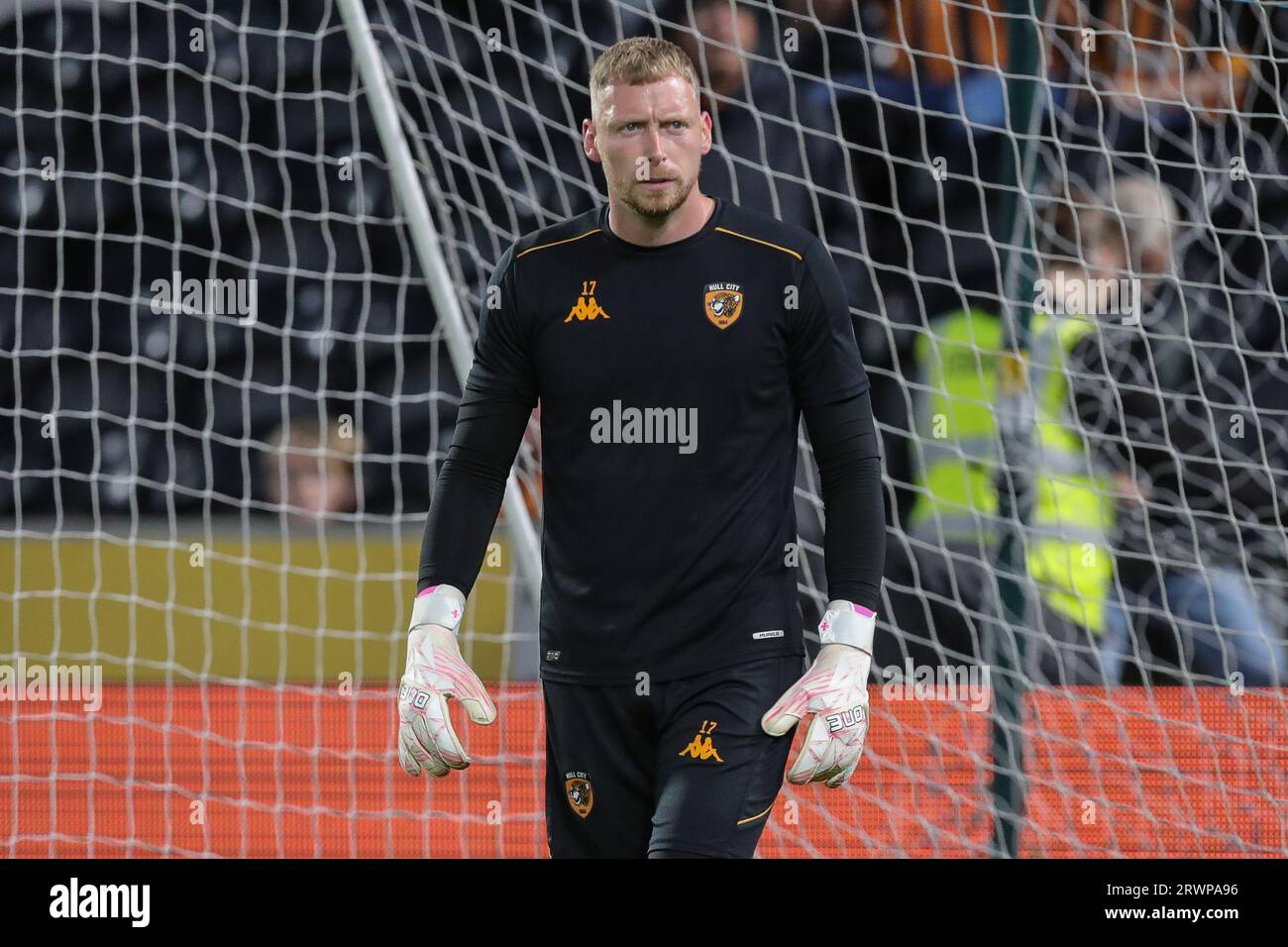 Ryan Allsop #17 of Hull City during the pre match warm up ahead of the ...