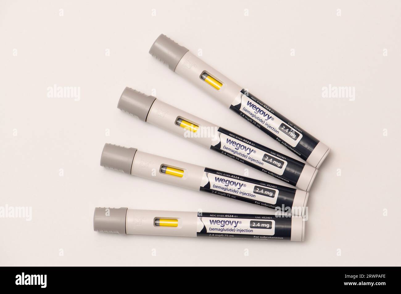 Still life of Wegovy an injectable prescription weight loss medicine ...