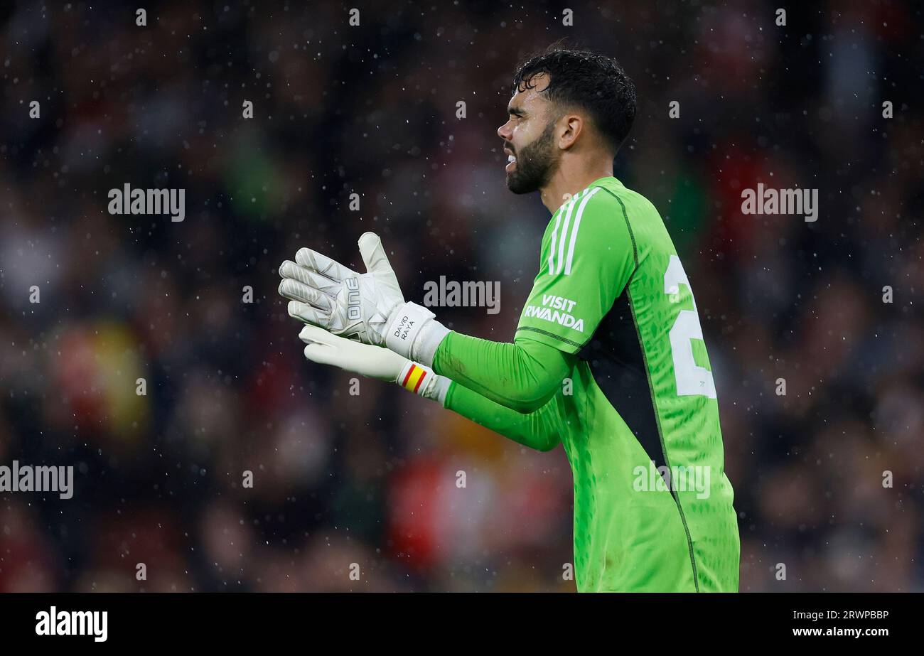 Arsenal goalkeeper David Raya during the UEFA Champions League Group B ...