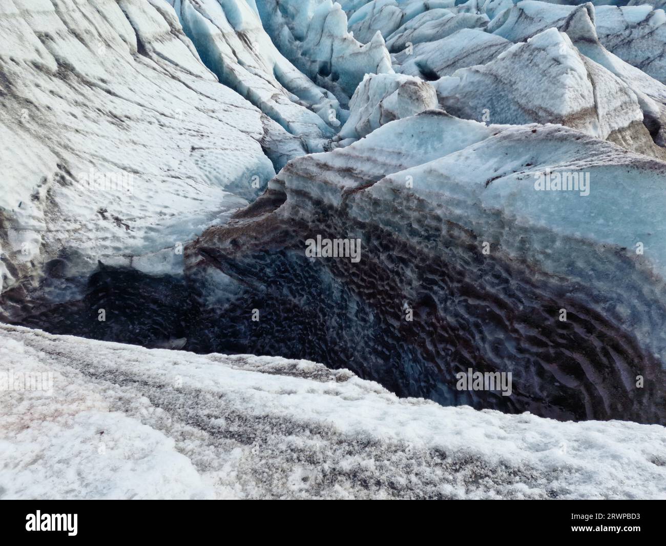 Massive vatnajokull glacier cap in iceland, spectacular ice fragments ...