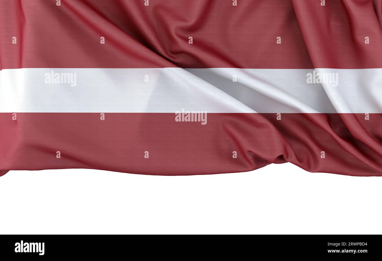 Flag of Latvia isolated on white background with copy space below. 3D rendering Stock Photo - Alamy