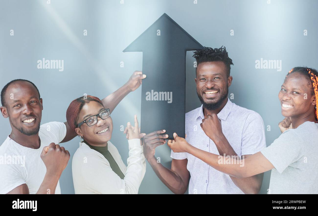 Businessman holding positive arrow hi-res stock photography and images ...