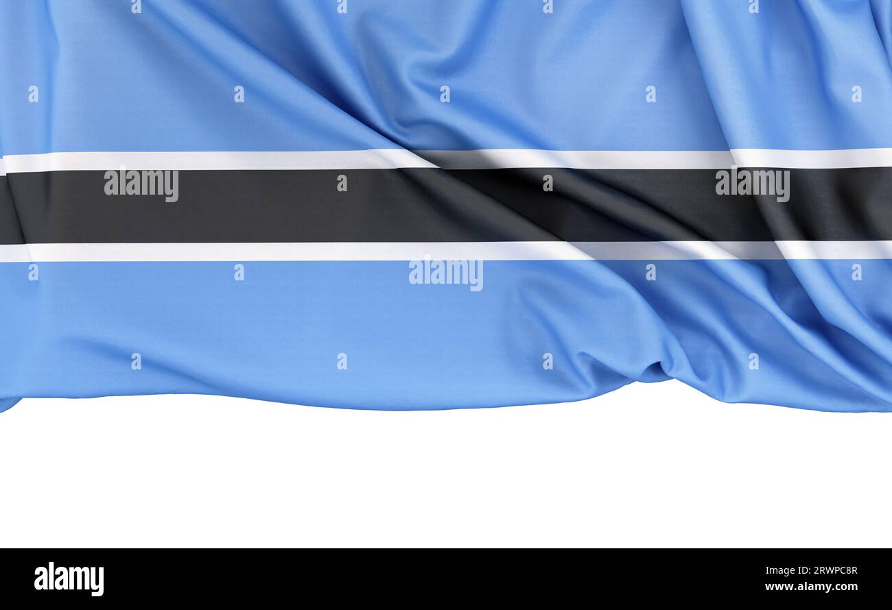 Flag of Botswana isolated on white background with copy space below. 3D rendering Stock Photo ...