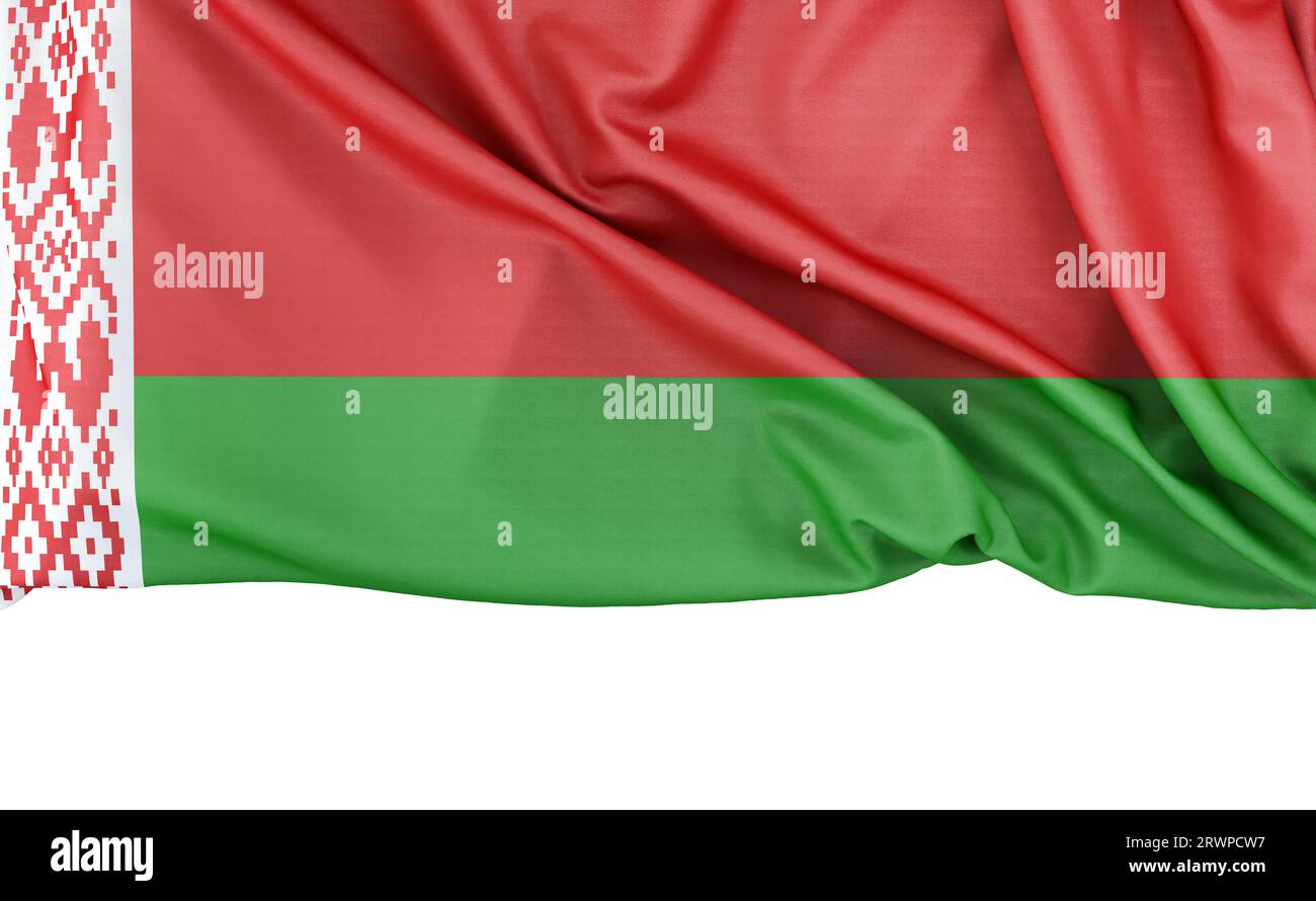 Flag of Belarus isolated on white background with copy space below. 3D rendering Stock Photo - Alamy