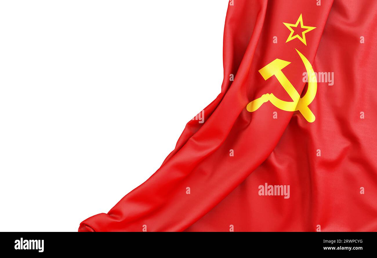 Flag of USSR with empty space on the left. Isolated. 3D Rendering Stock ...