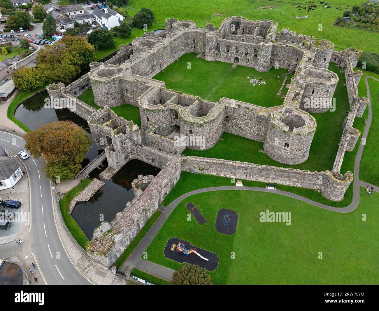 Beaumaris castle aerial hi-res stock photography and images - Alamy