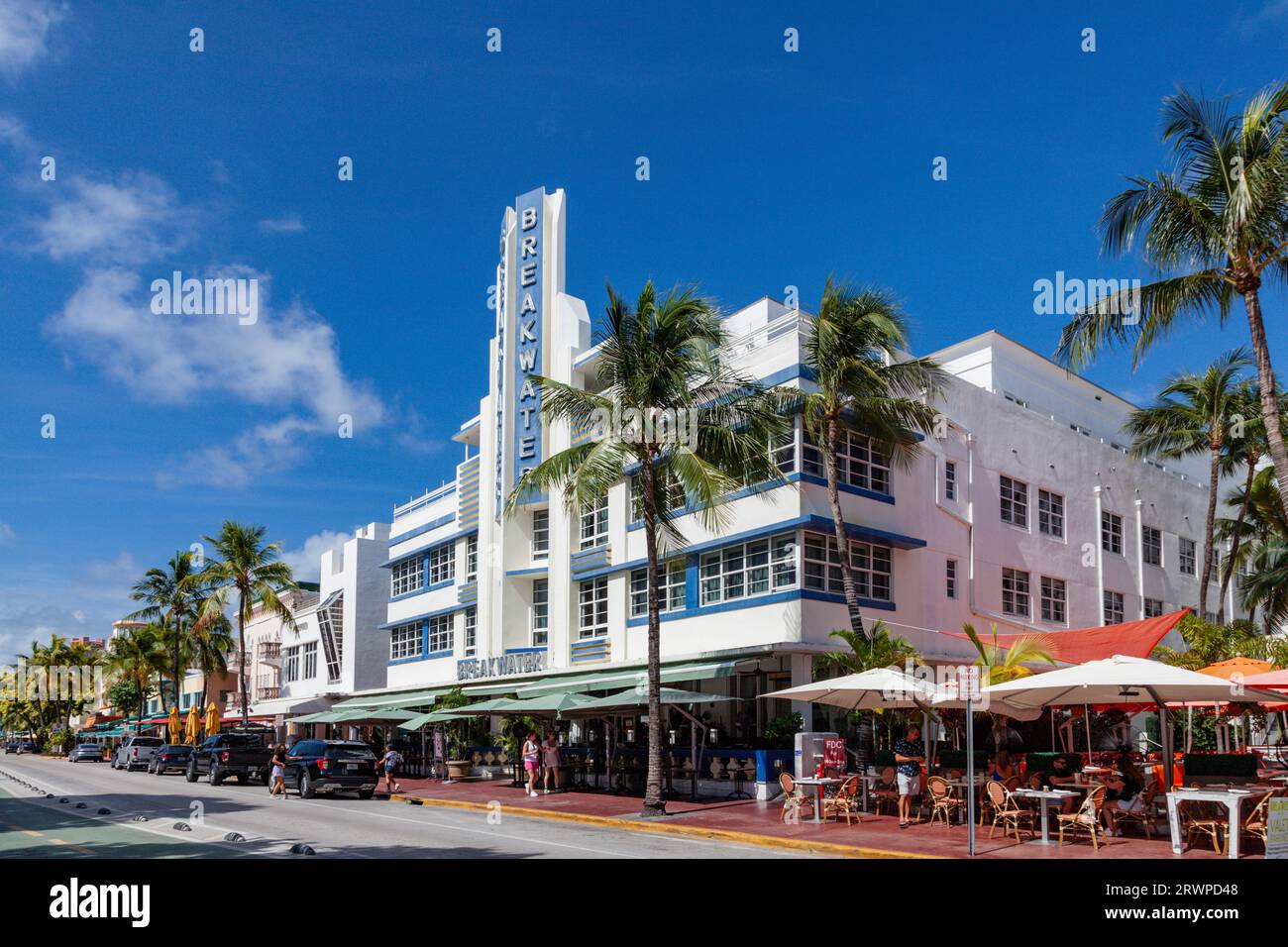 Hotel Breakwater, Ocean Drive, Miami Beach: art deco hotel in the South ...