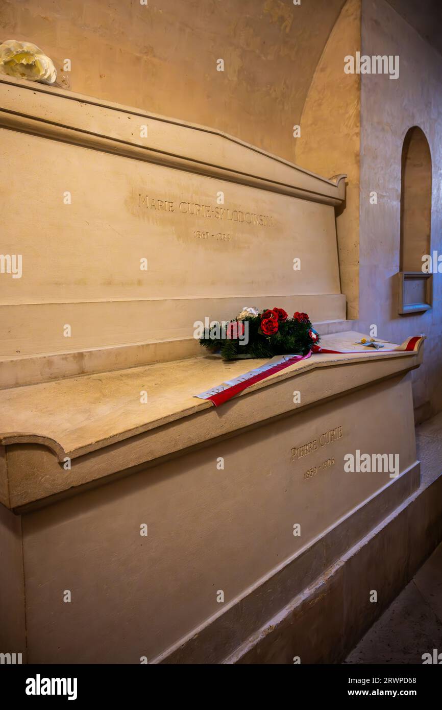 The Tomb of Marie Curie-Sklodowska and Pierre Currie in the crypt of ...
