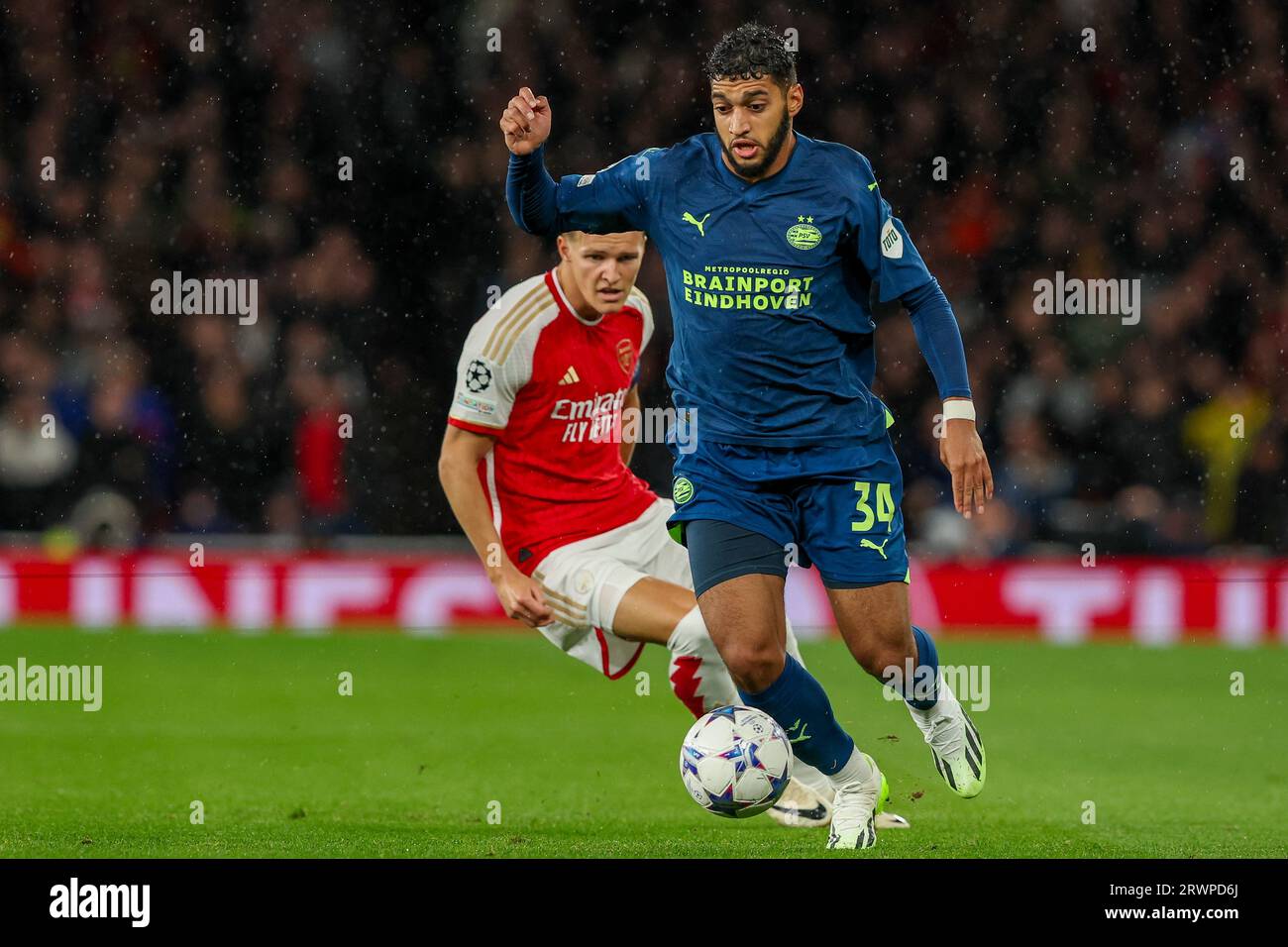 London, UK. 20th Sep, 2023. LONDON, UNITED KINGDOM - SEPTEMBER 20: Ismael Saibari of PSV in ...