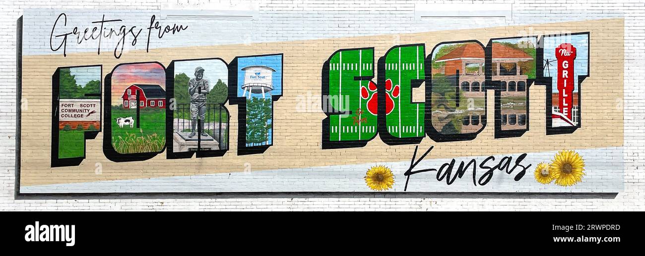 Fort Scott city mural, Kansas, 2014 Stock Photo - Alamy