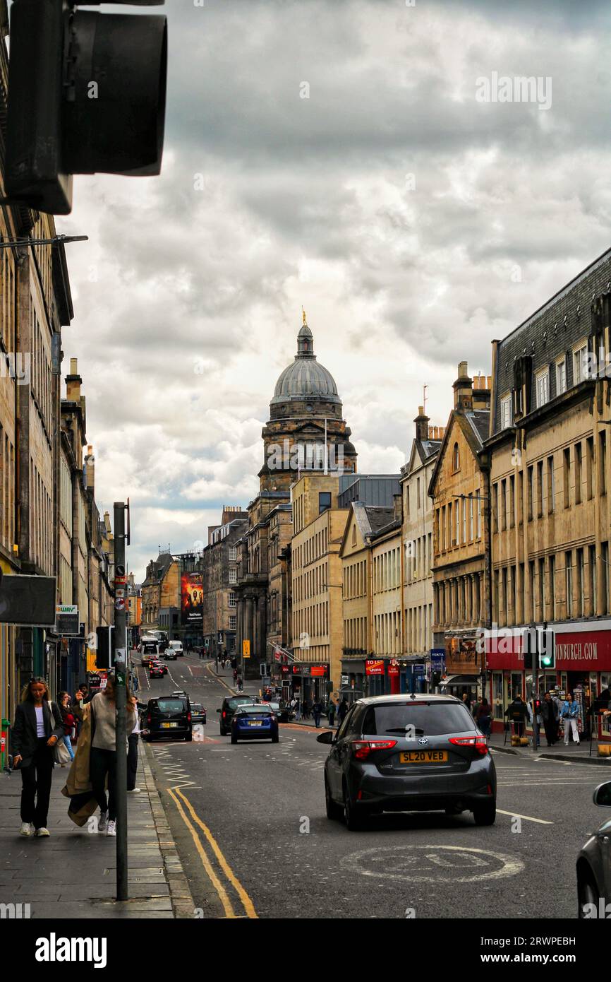 Beautiful street of Edinbrugh showcasing the architecture of Scotland ...