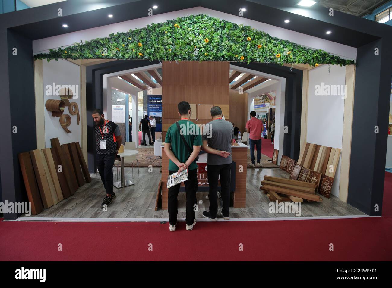 Algiers. 20th Sep, 2023. People attend the Algeria Woodtech, an international fair of wood ...