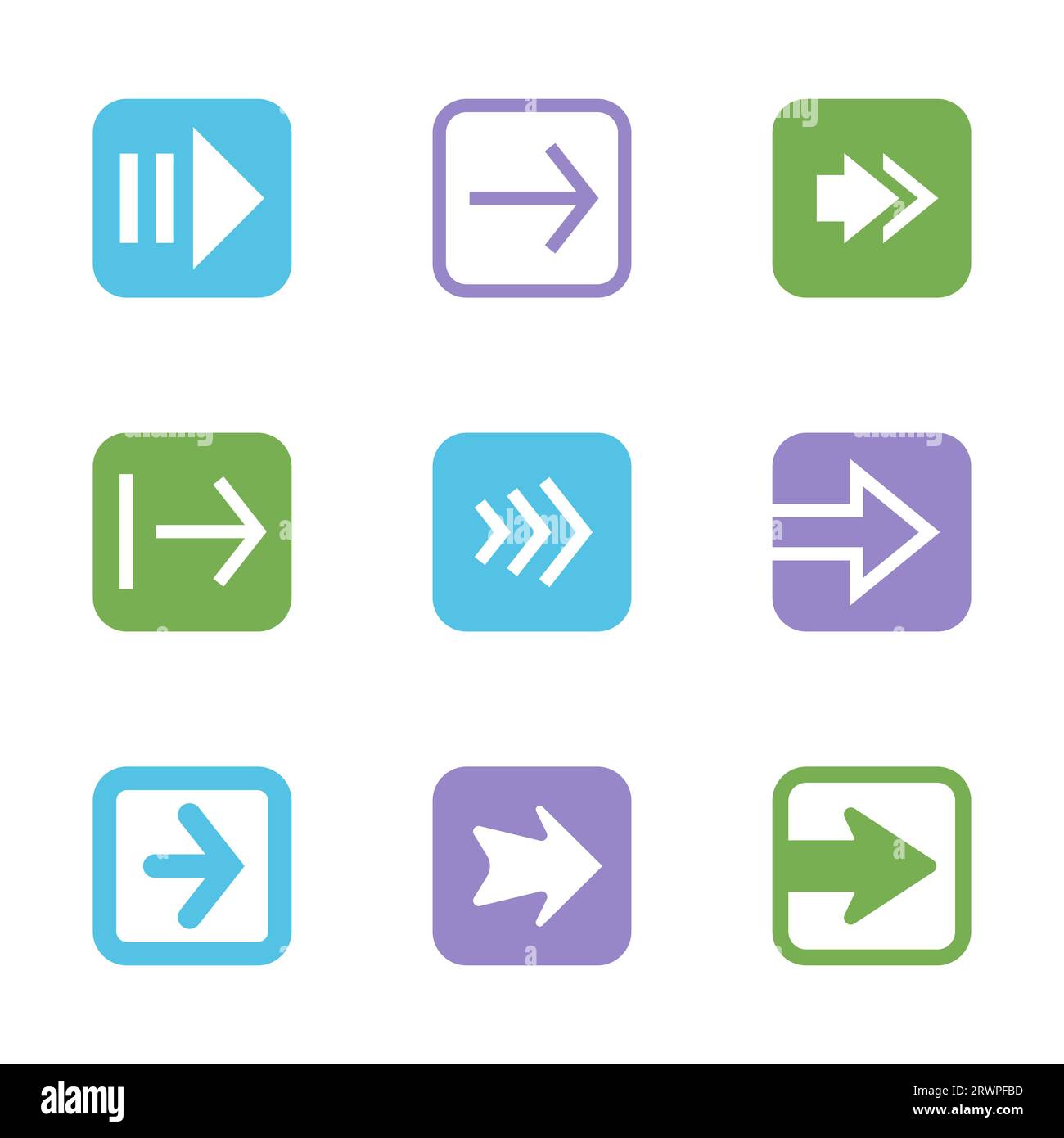 set of arrow icons. flat vector illustration Stock Vector Image & Art ...